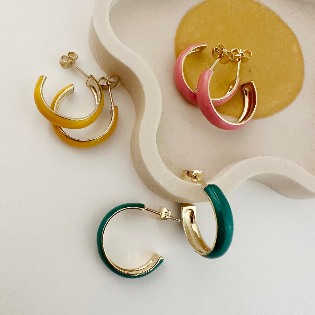 Daphne Enamel Hoops – Altar PDX