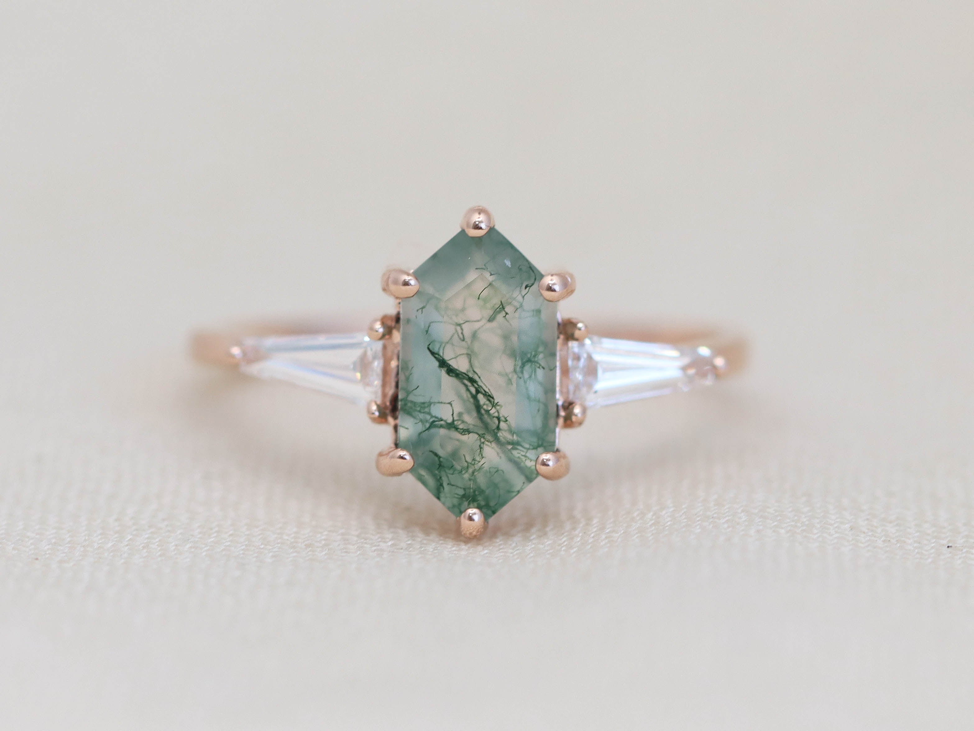 Eden Ring - Moss Agate and Lab Grown Diamonds – Altar PDX