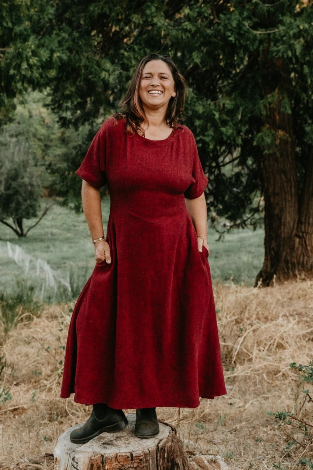 Bella Dress in Ruby Checker – Altar PDX