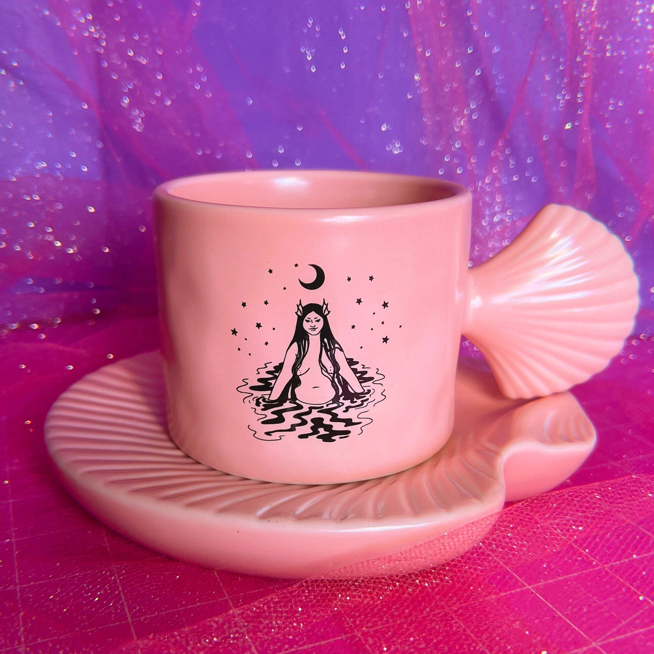 Seashell Mug and Saucer – Altar PDX