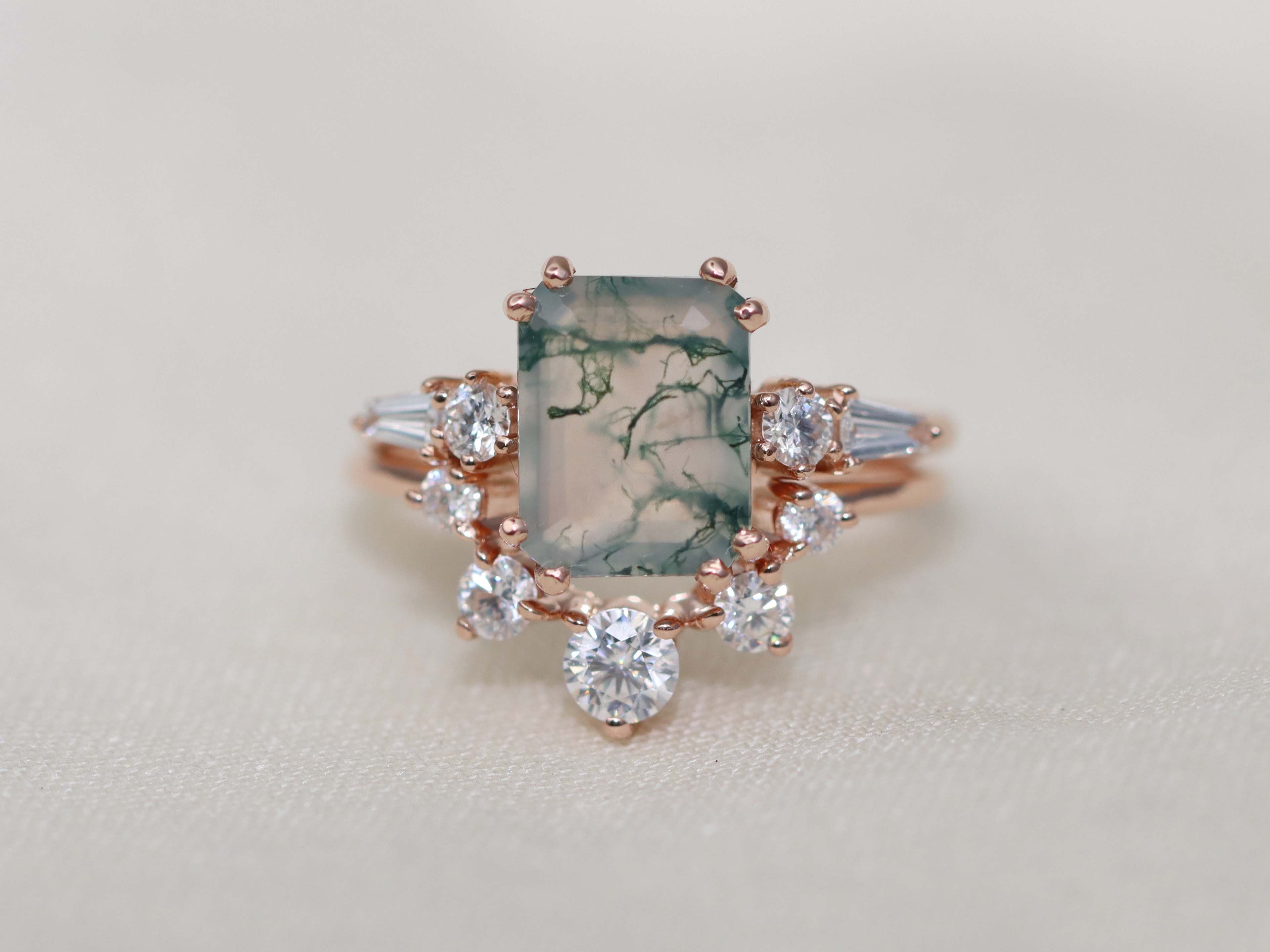 Neptune & Artemis Crown Bridal Set - Moss Agate – Altar PDX