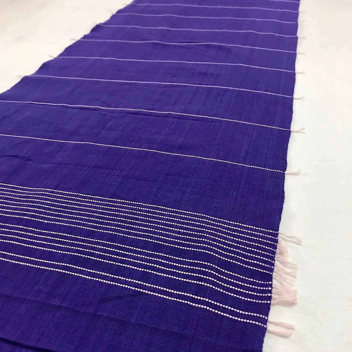 Navy Handwoven Table Runner – Altar PDX