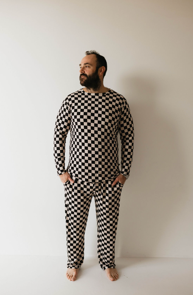 Black Checker | Adult Bamboo Pajamas – Altar PDX