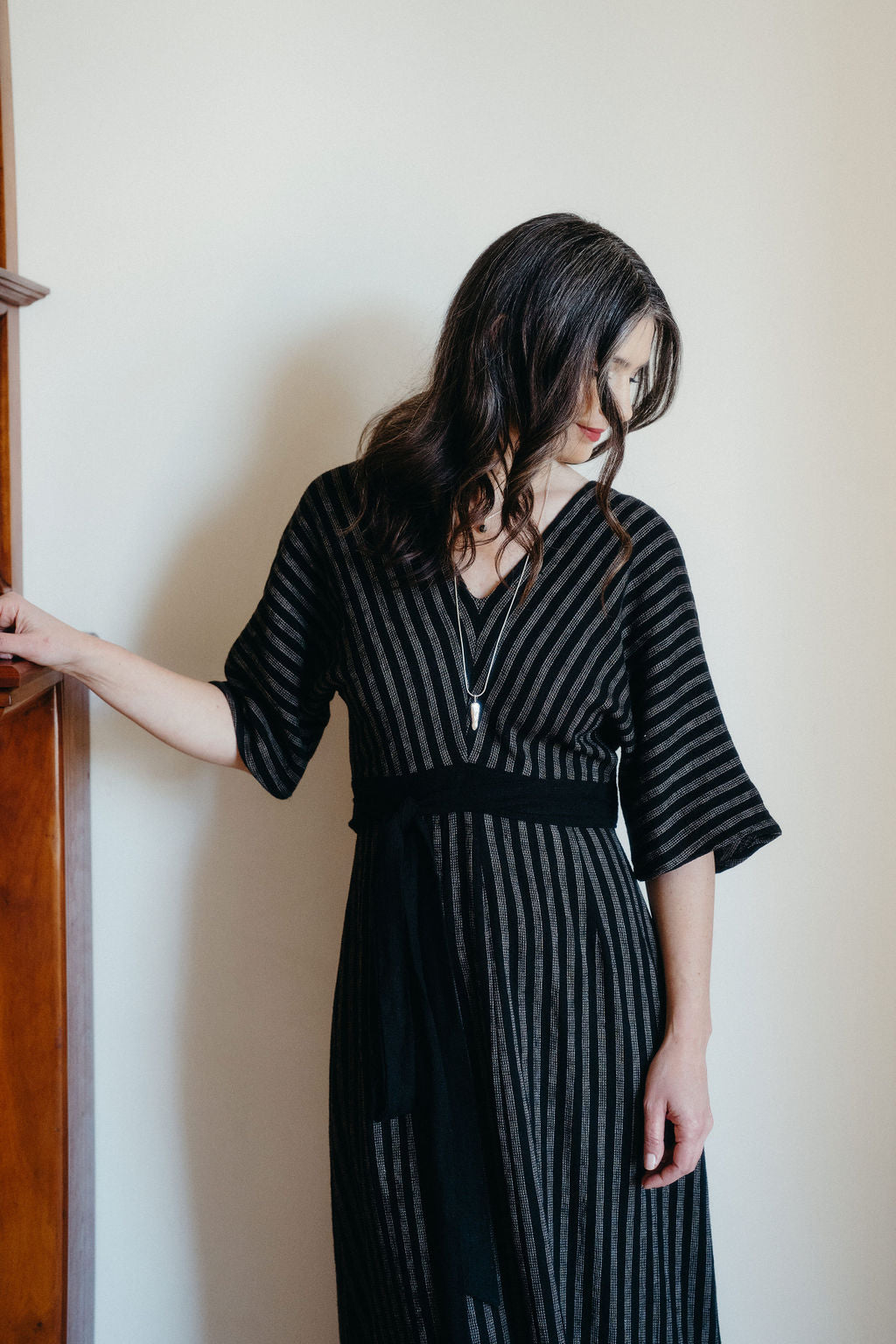 Diana Dress in Black 2 Tone Stripe Cotton – Altar PDX