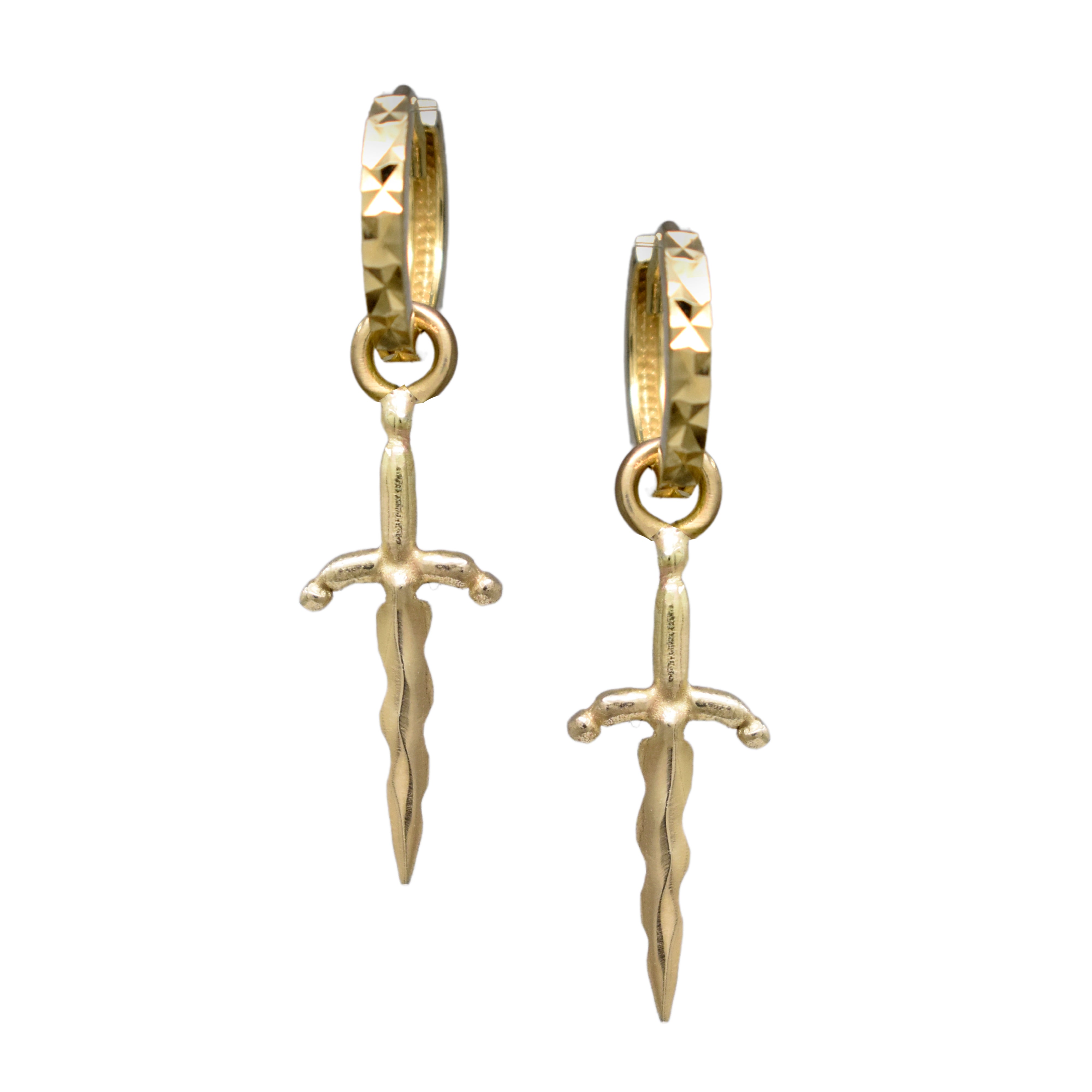 Mini Wavy Dagger Huggies – Altar PDX